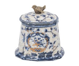 Caixa em Porcelana Achuta Azul - 11X9X9cm | Westwing