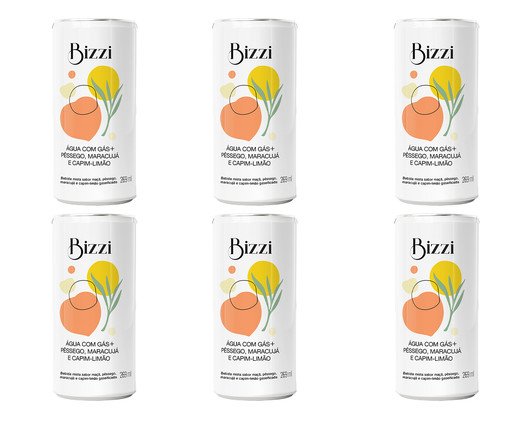 Água com Gás Saborizada Bizzi Sabor Pêssego, Maracujá e Limão | Westwing