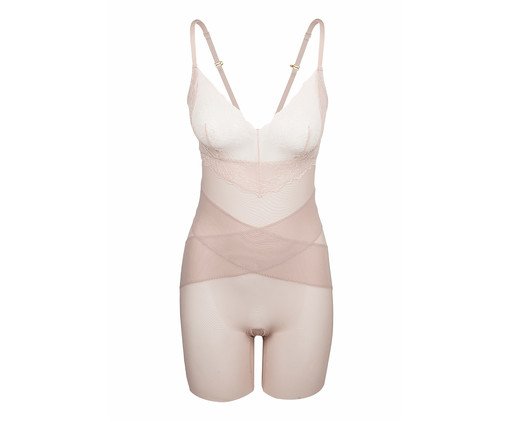 Body Modelador Em Tule E Renda - Bege Ballet | Westwing
