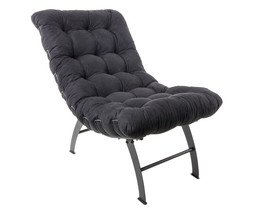 Poltrona em Veludo Wire Costela - Preto Fosco e Preto | Westwing